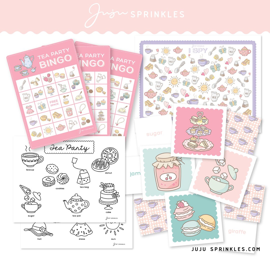 Tea Party Printable Game | Preschool Activities | Tea Party I Spy ...