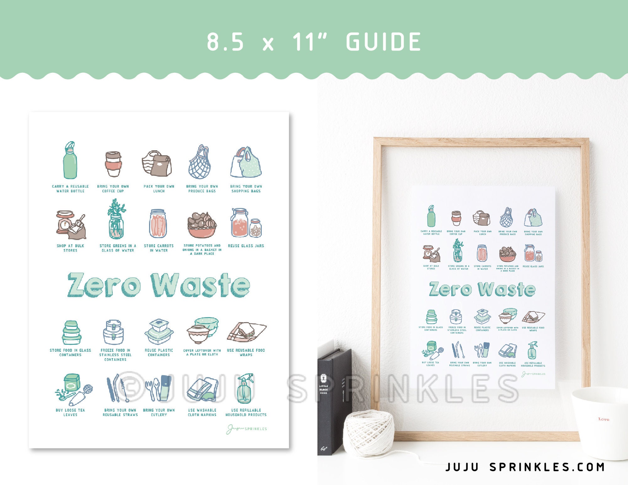 Zero Waste Labels | Plastic Free | Kitchen Printable | Zero Waste Kit ...