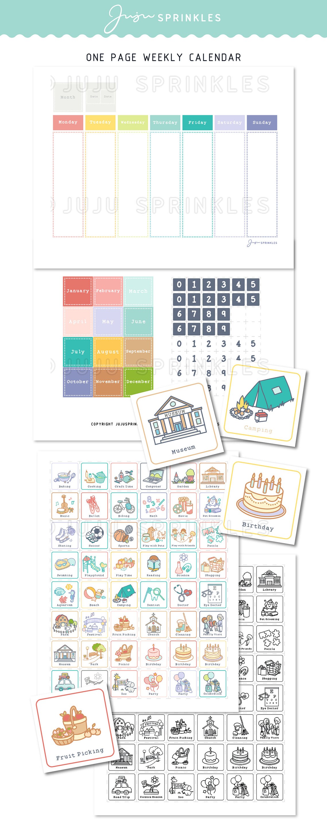 Printable Weekly Visual Calendar Kids Weekly Calendar I - Etsy