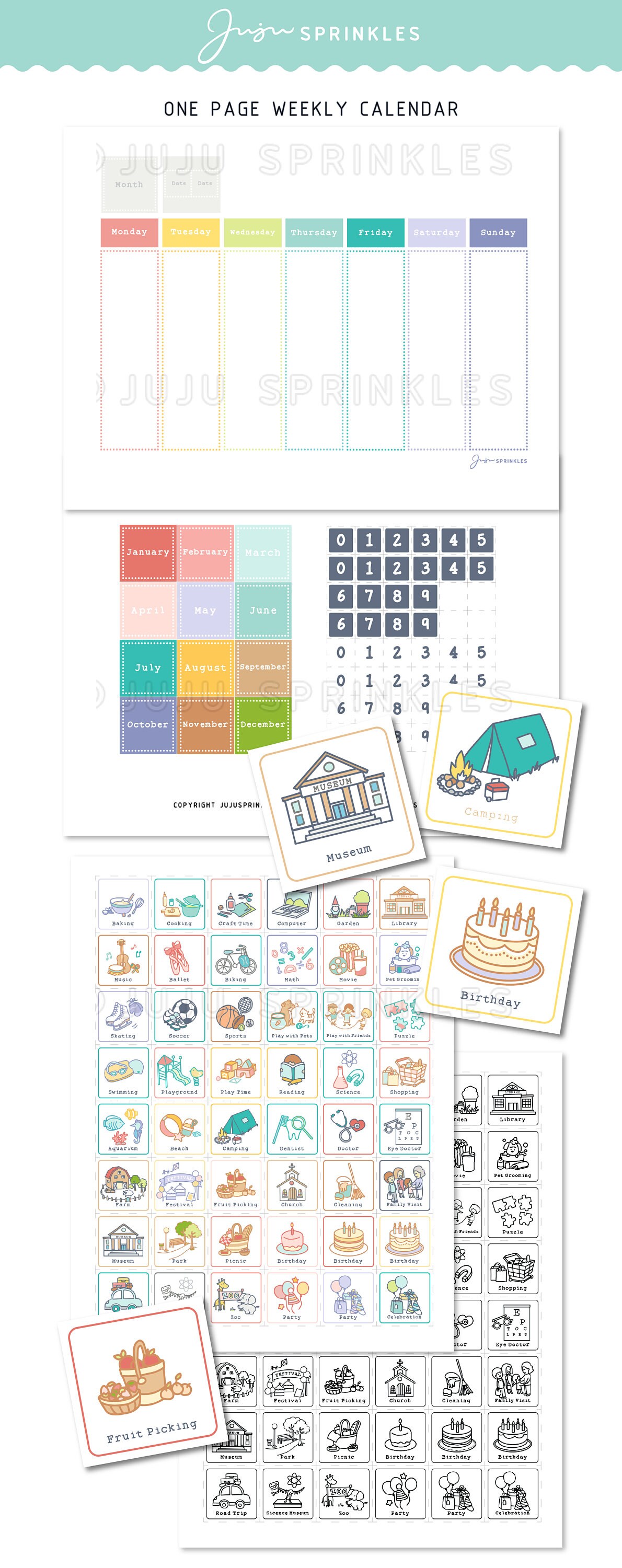 Printable Weekly Visual Calendar Kids Weekly Calendar I | Etsy