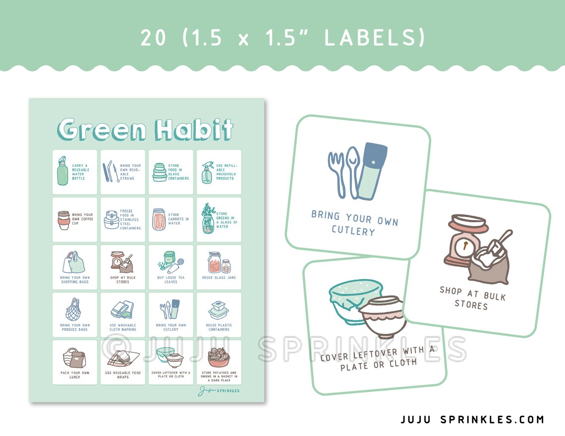 Zero Waste Labels | Plastic Free | Kitchen Printable | Zero Waste Kit ...