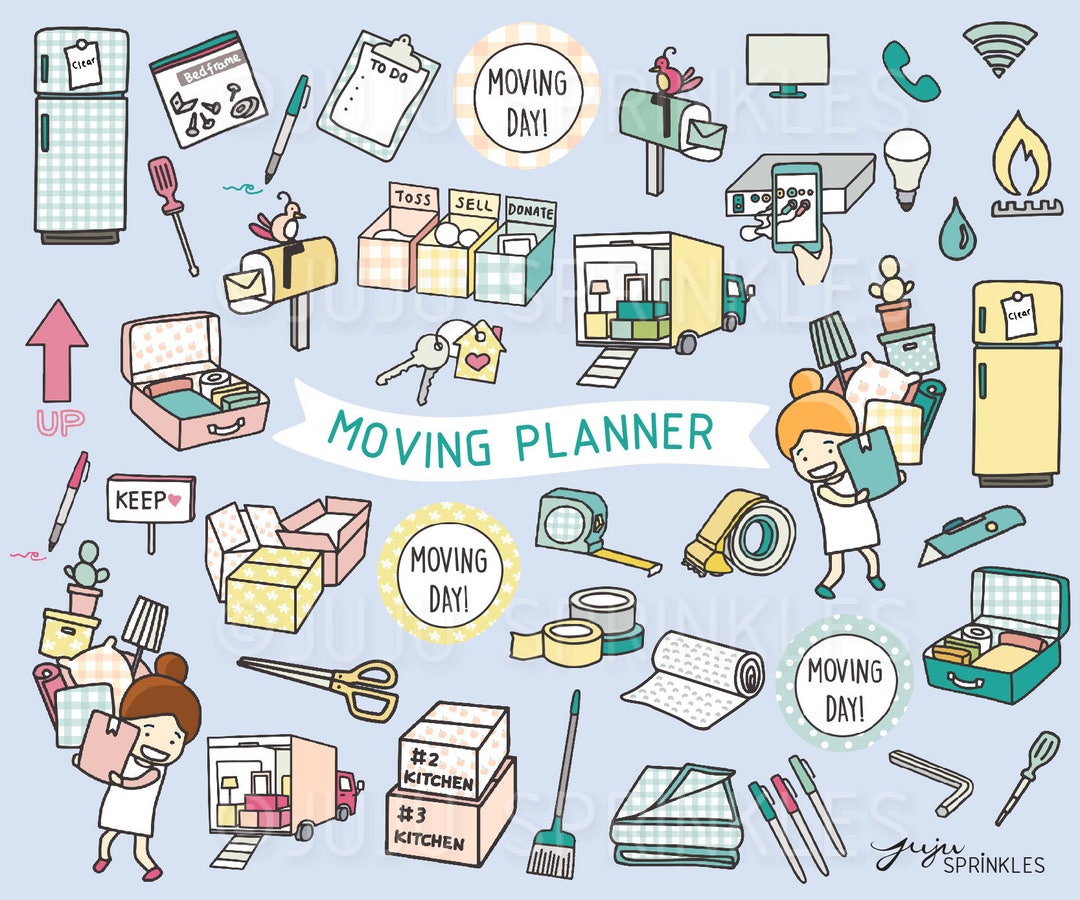 Moving Clipart, Move Day Clipart, Moving Away Clipart, Moving Boxes ...