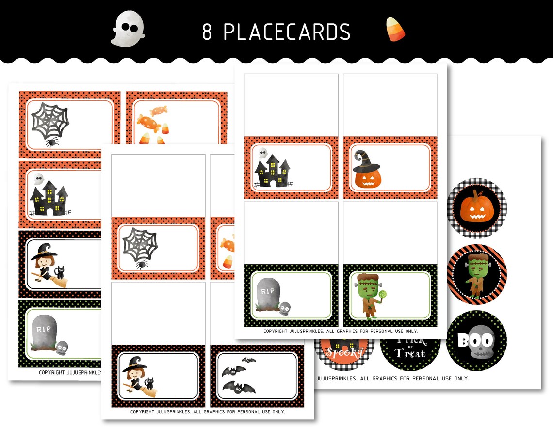 Halloween Cupcake Toppers Printable, Halloween Party Printable ...