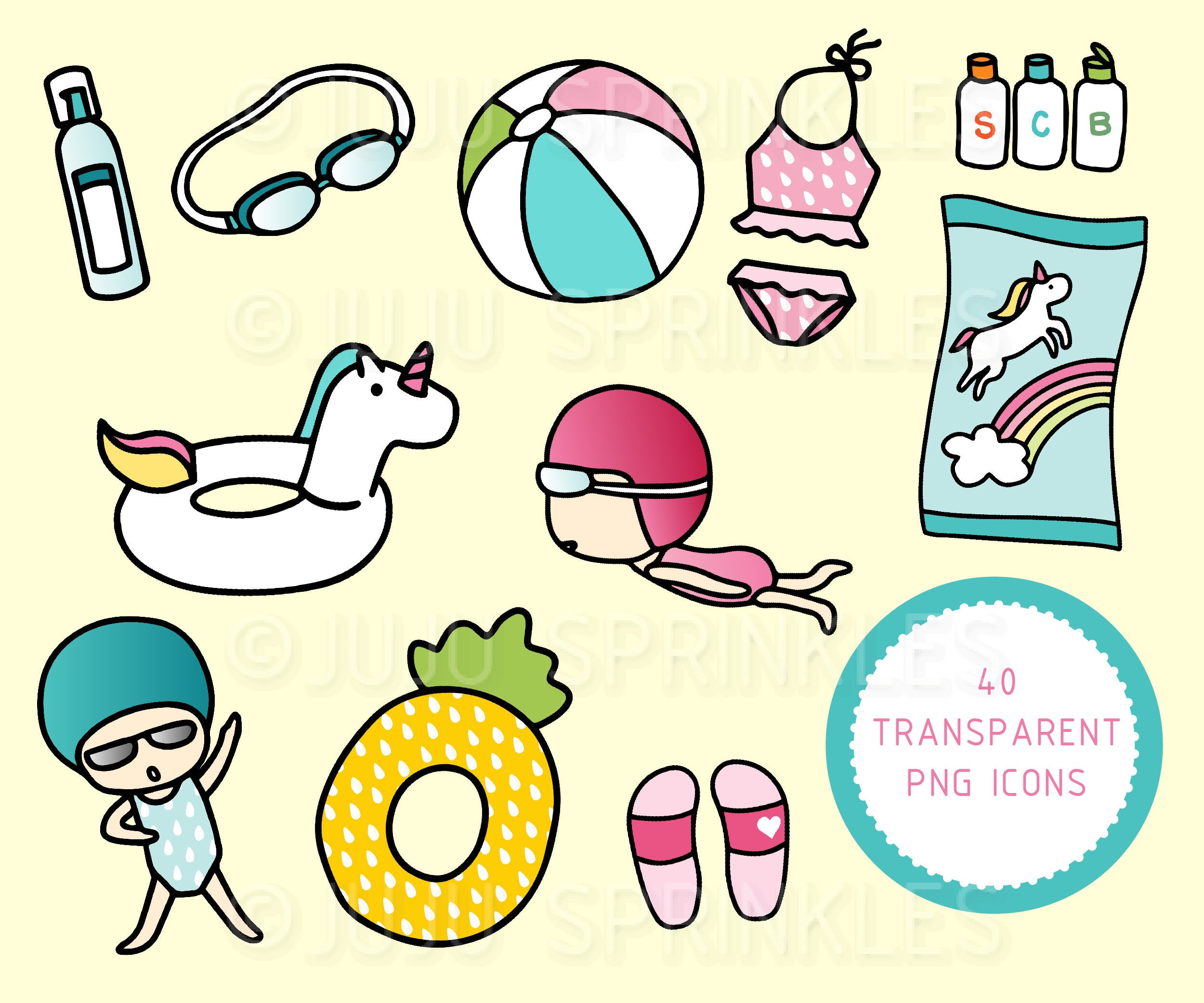 Swimming Clipart, Swimming Pool Clipart, Beach Clipart, Swimming ...
