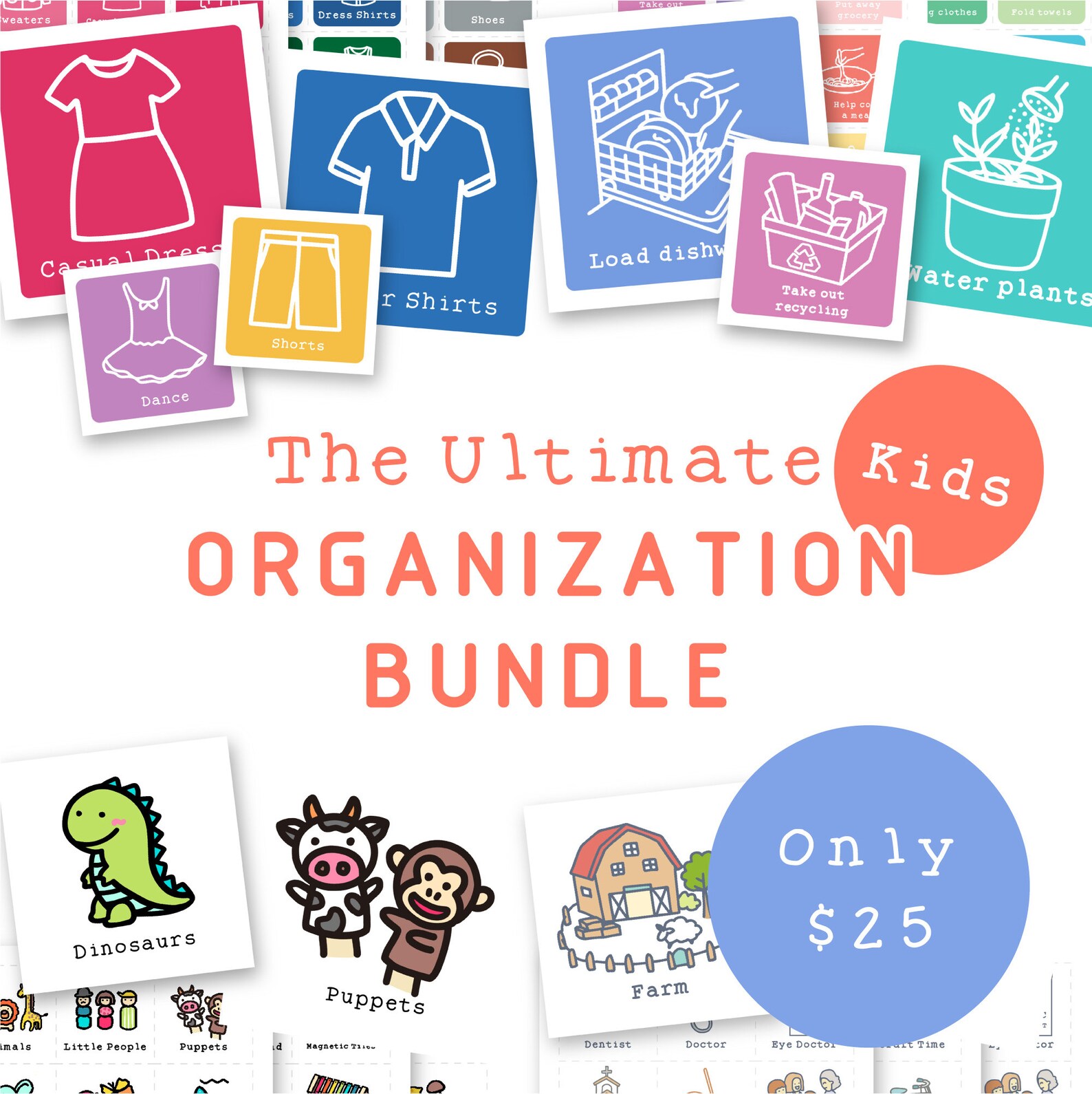 Kids Chore Chart Printable | Children Chore Labels | Chore Chart for ...