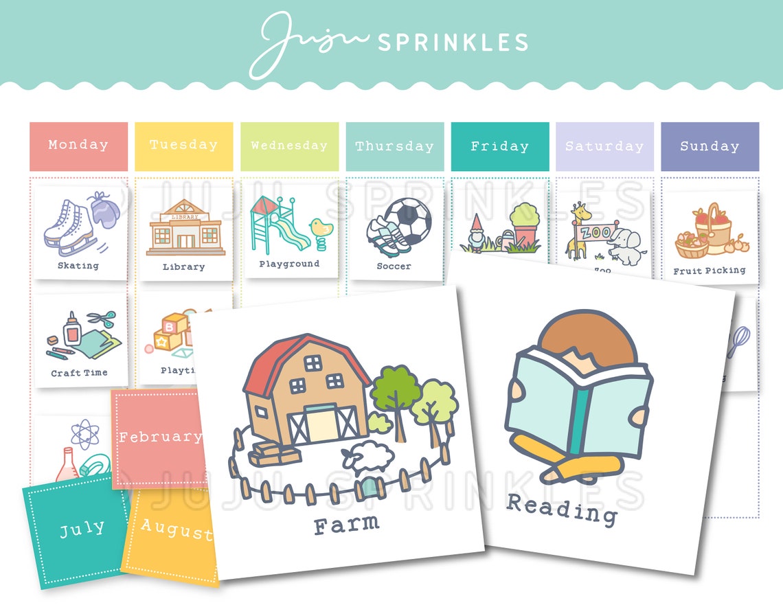 Printable Weekly Visual Calendar Kids Weekly Calendar I - Etsy