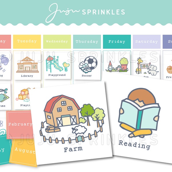 Visual Calendar Kids Printable - Etsy