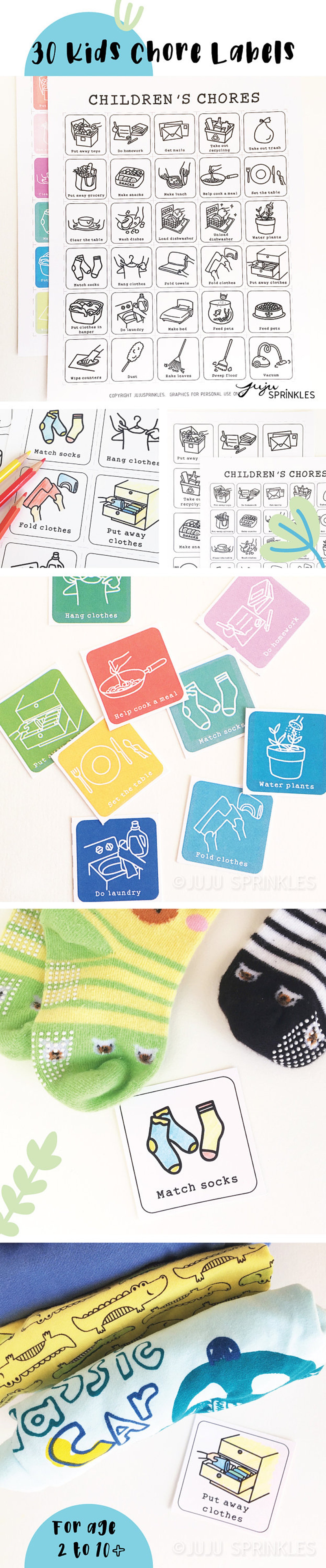 Kids Chore Chart Printable | Children Chore Labels | Chore Chart for ...