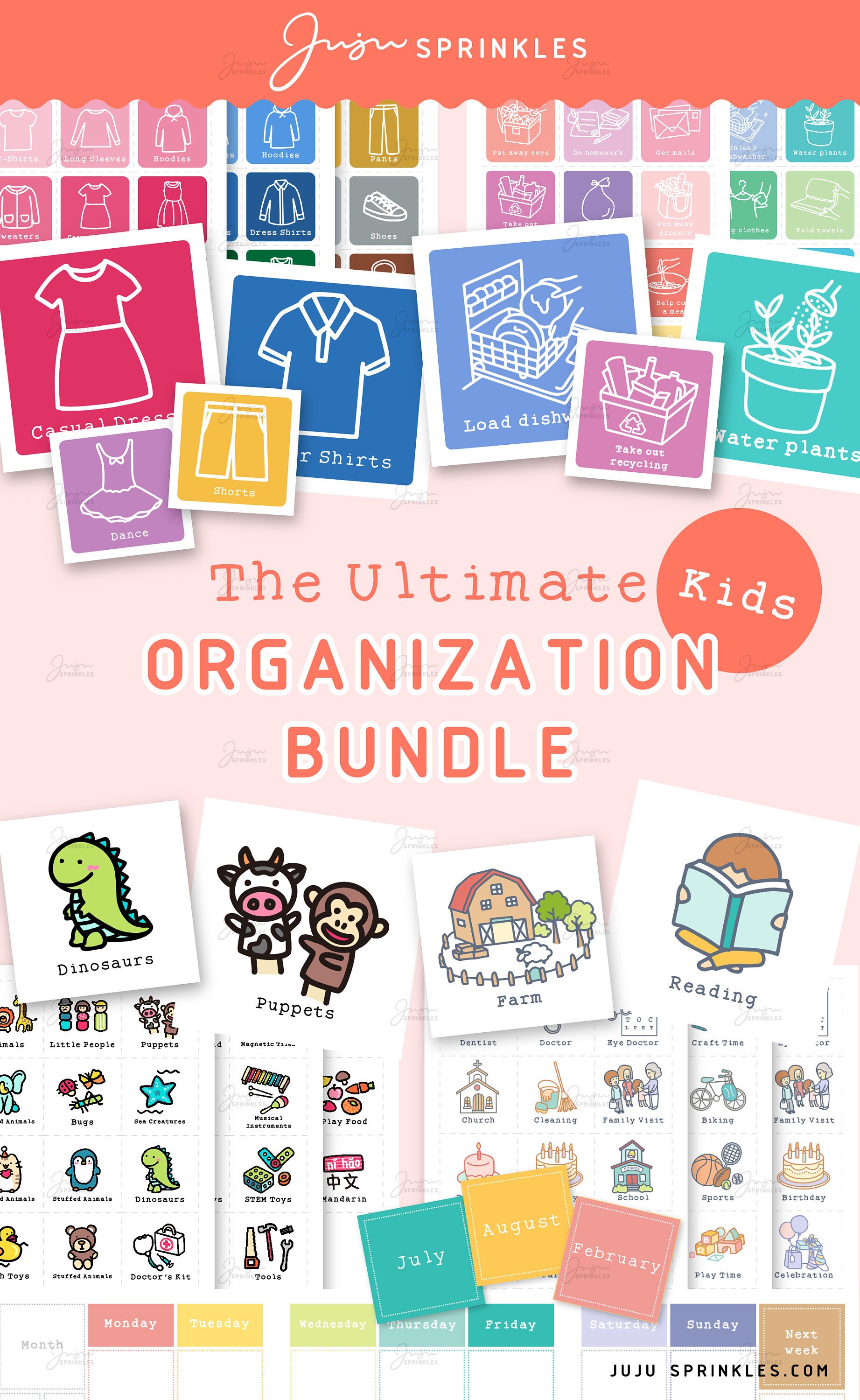 Ultimate Kids Organization Bundle Kids Chore Chart Labels Activity ...