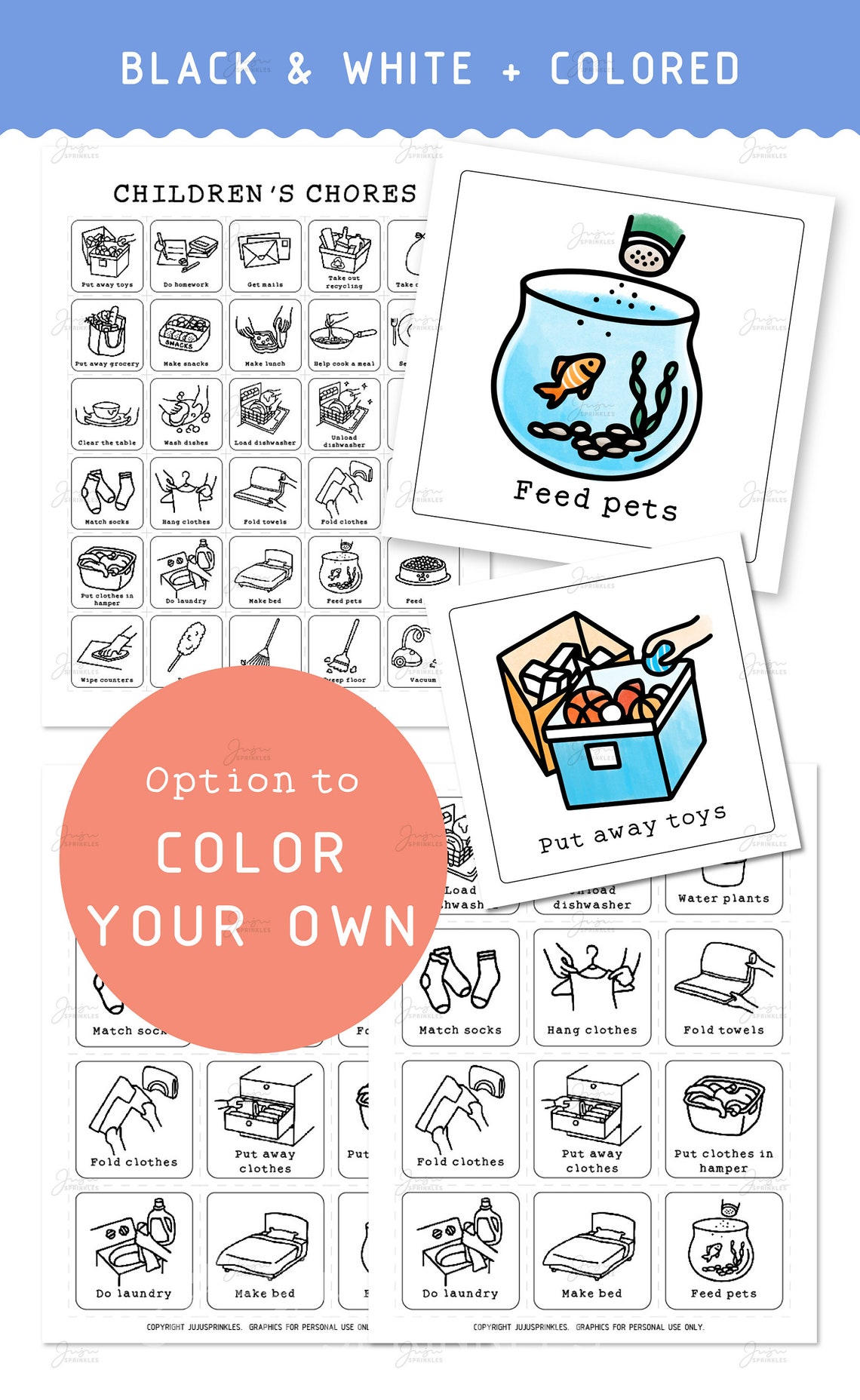 Kids Chore Chart Printable Children Chore Labels Chore Chart for Kids ...
