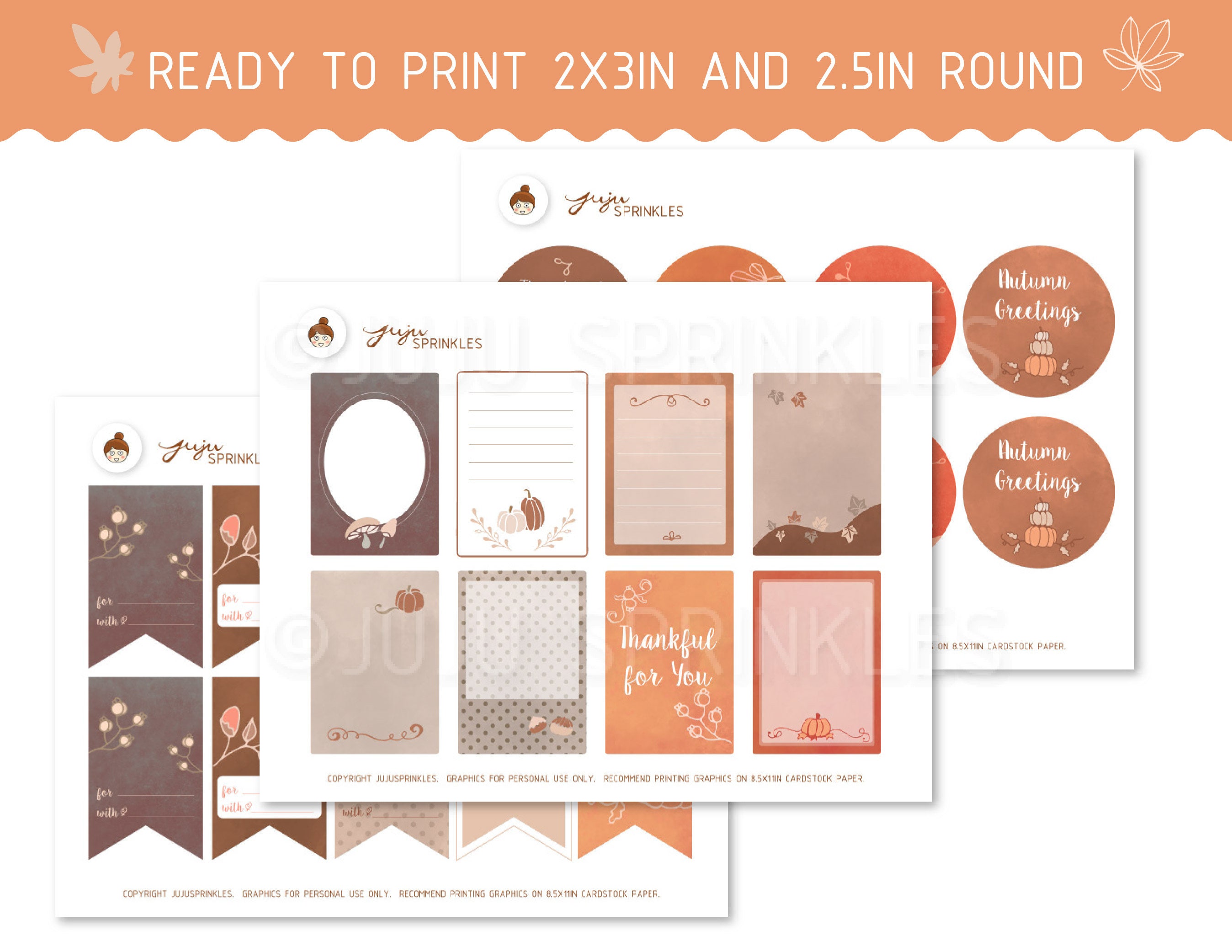 Printable Fall Gift Tags Pumpkin Favor Tags Autumn Party - Etsy