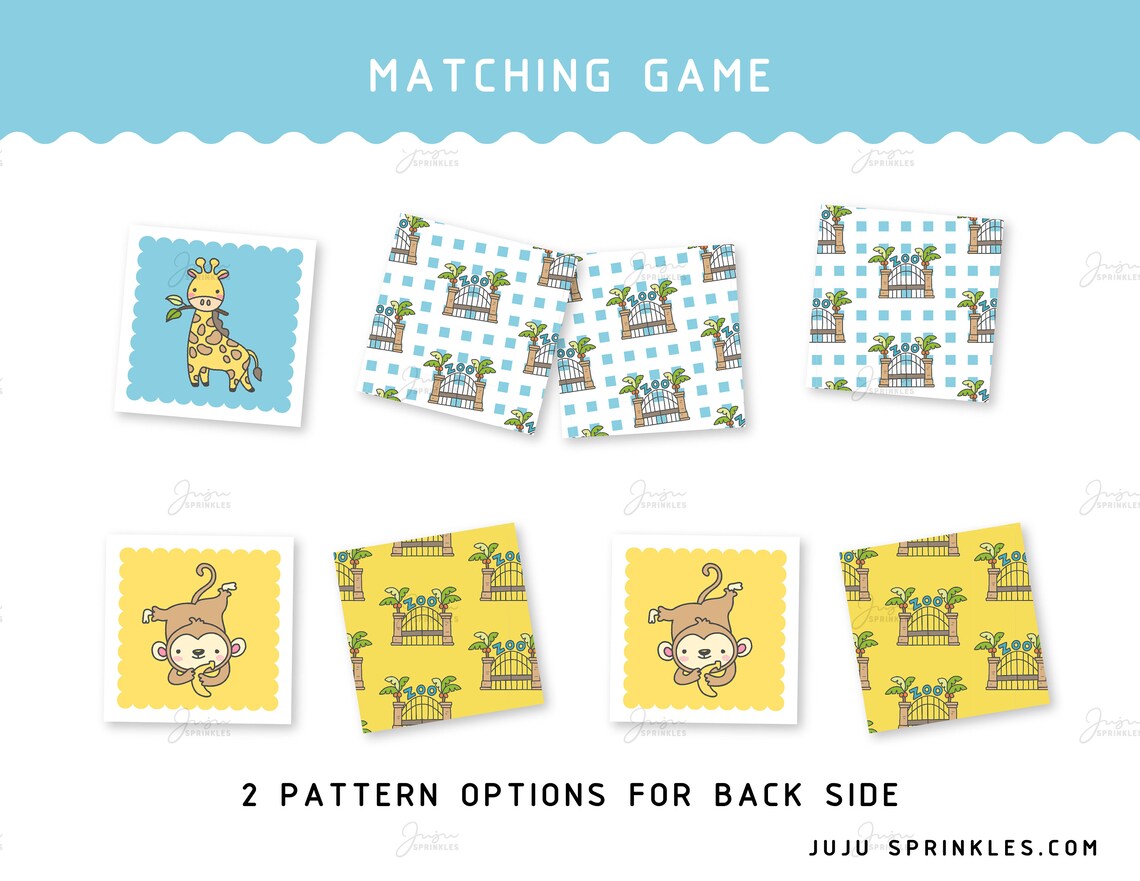 Animal Bingo Printable Party Game Zoo Bingo Animal Flashcards Matching ...