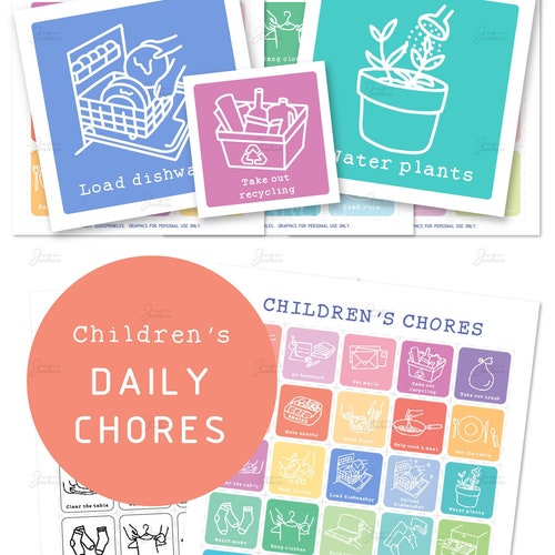 Kids Chore Chart Printable Children Chore Labels Chore - Etsy