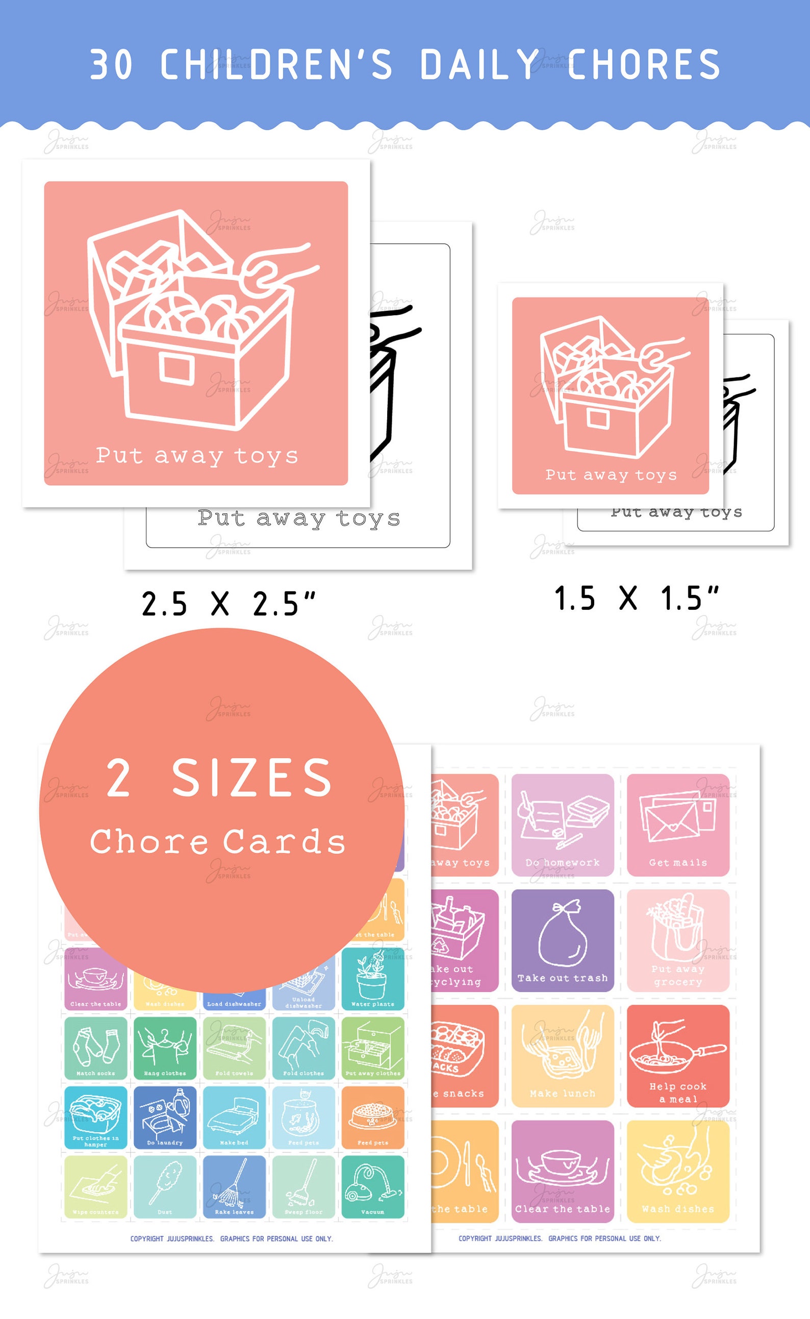 Kids Chore Chart Printable | Children Chore Labels | Chore Chart for ...