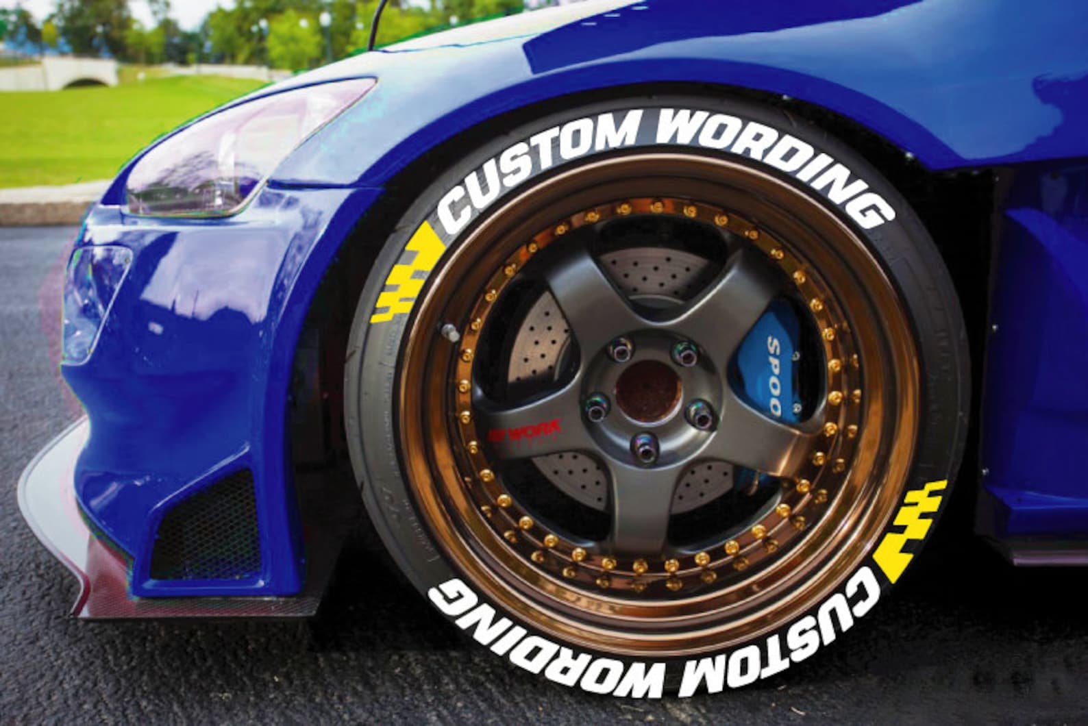 Custom Tire Letters custom Wording Yellow Flags - Etsy