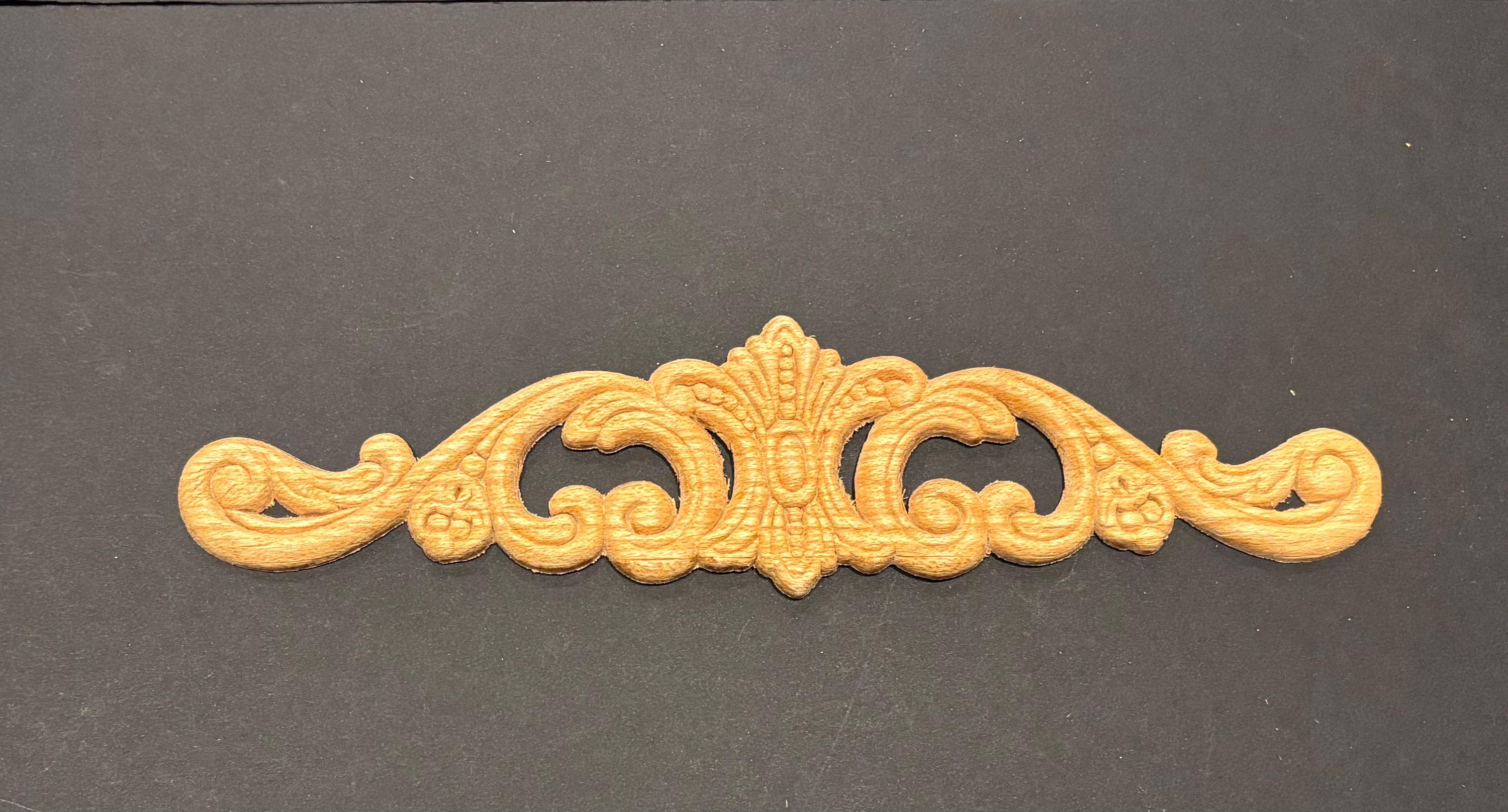 Decorative Wood Applique-furniture Applique-center Piece 10 1/2"x 2 1/2 ...