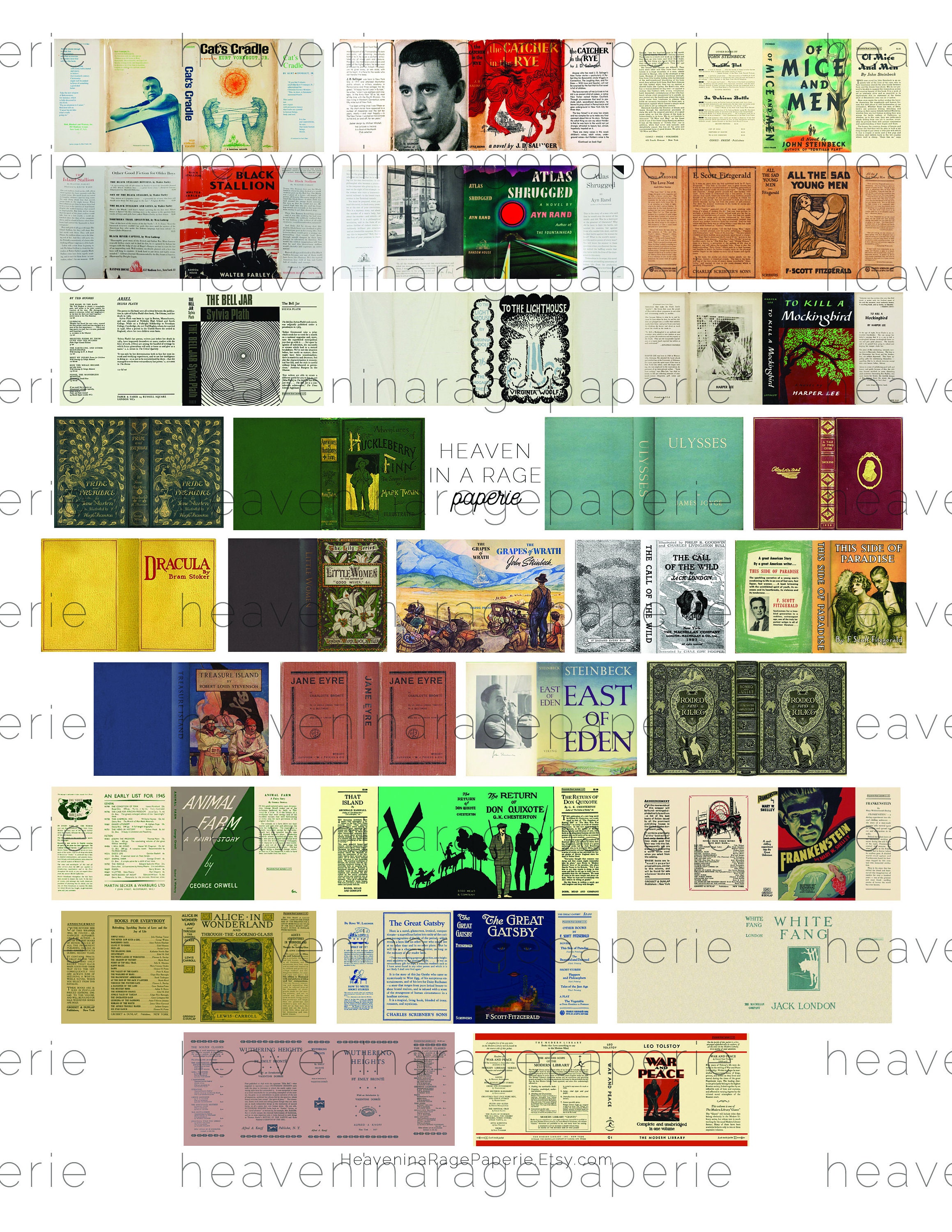30 Classic Book Covers - Printable Books - Dust Jackets - Miniature 1: ...