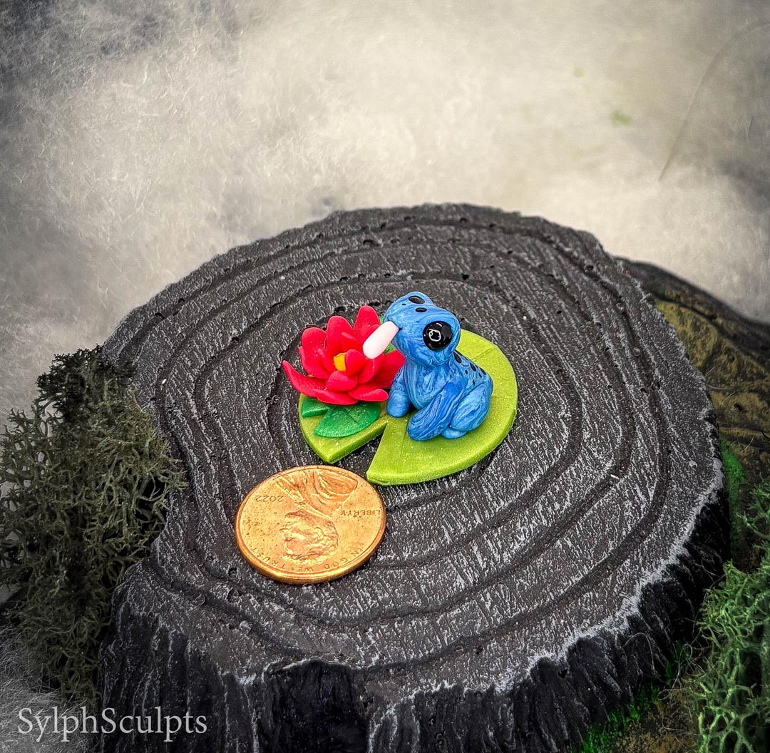 Blue Dart Frog on Lily Pad - Etsy