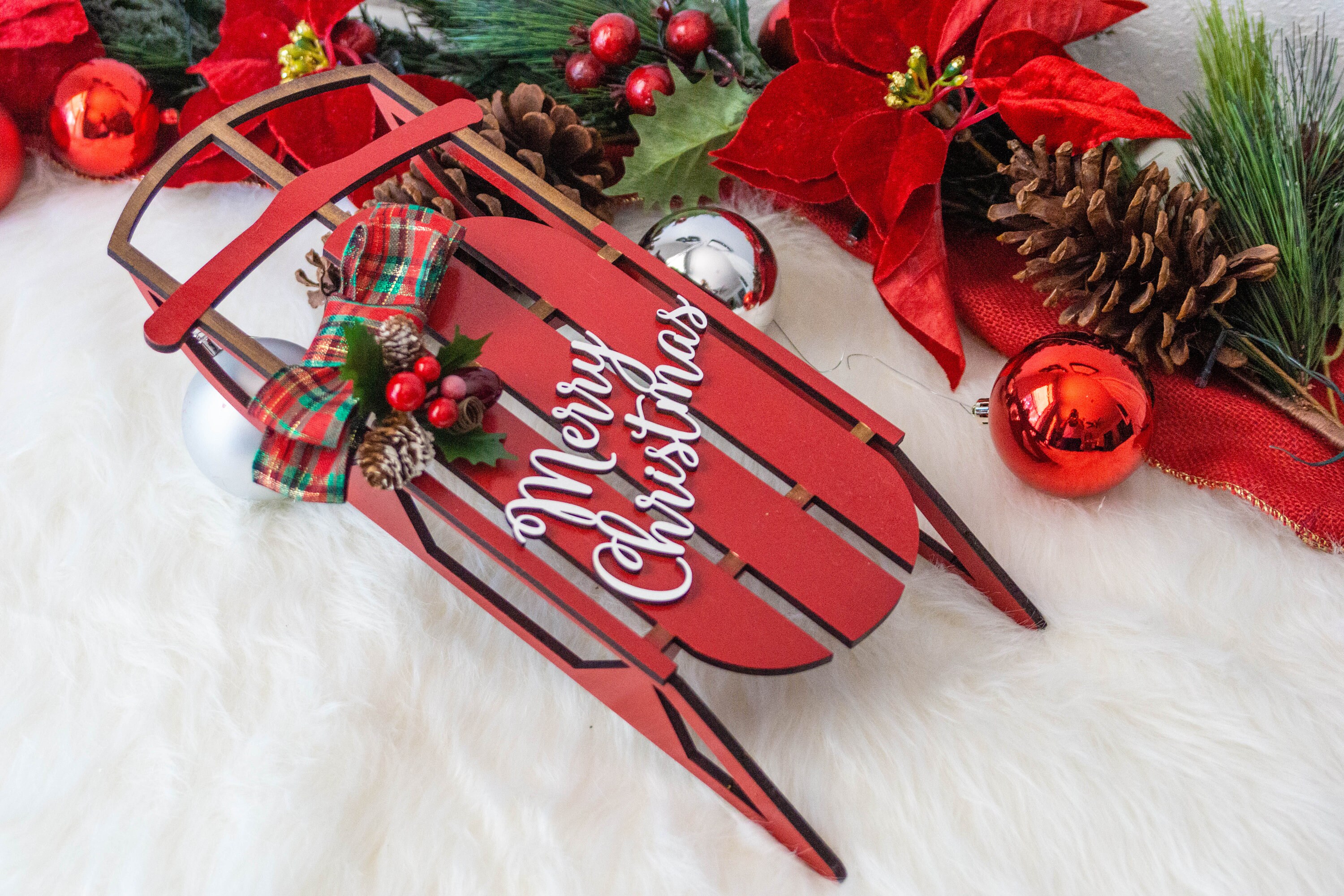 Sled SVG File Christmas Laser Cut File Housewarming Gift | Etsy