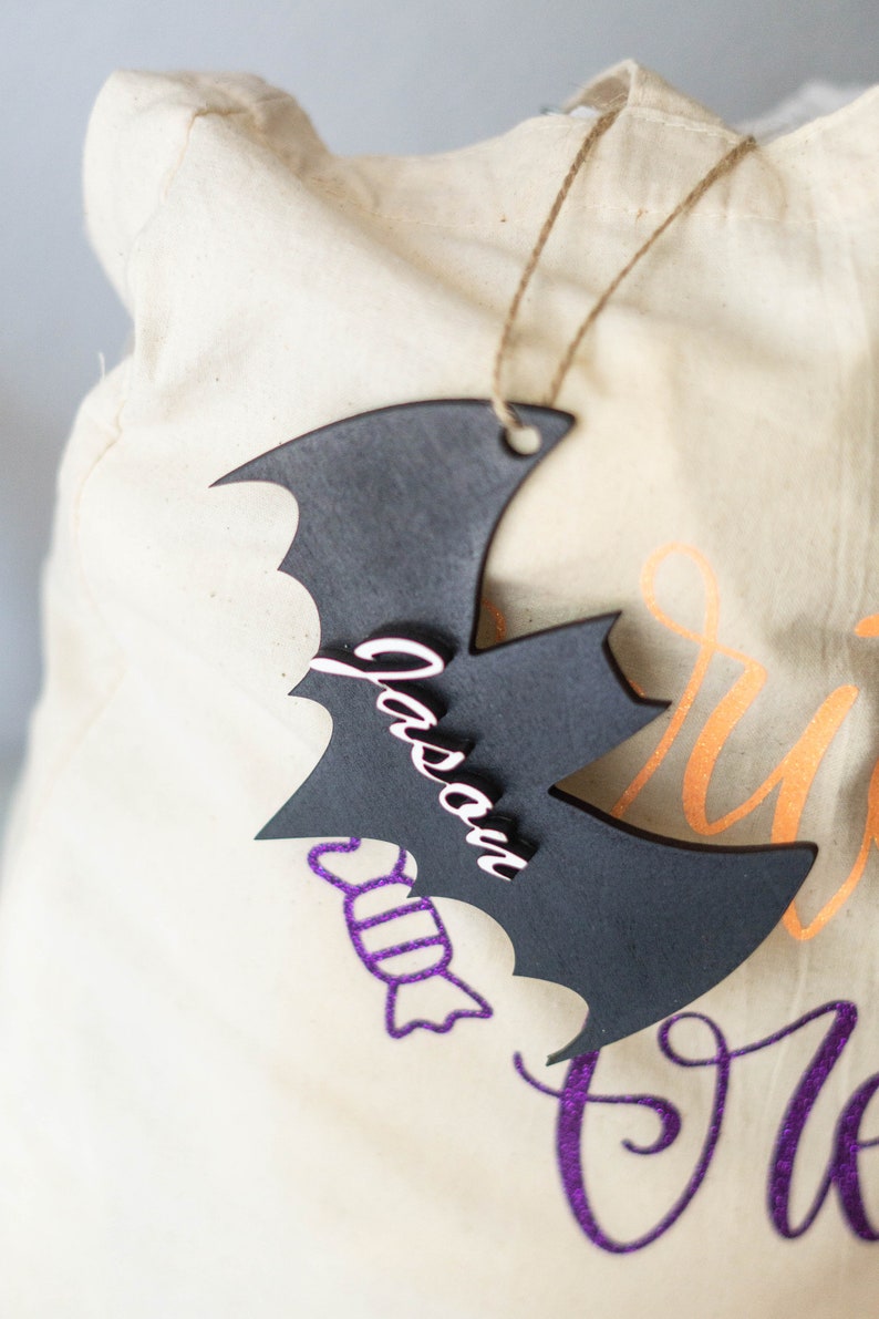 Candy Corn Name Tag - Custom Halloween Gift Tag - Wooden Name Tag ...