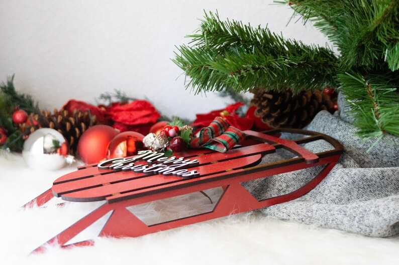 Sled SVG File Christmas Laser Cut File Housewarming Gift - Etsy Canada