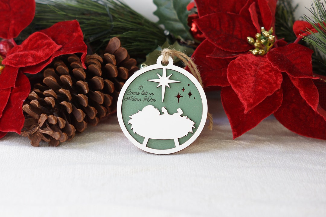 Manger Christmas Ornament Baby Jesus Ornament Gift Exchange - Etsy