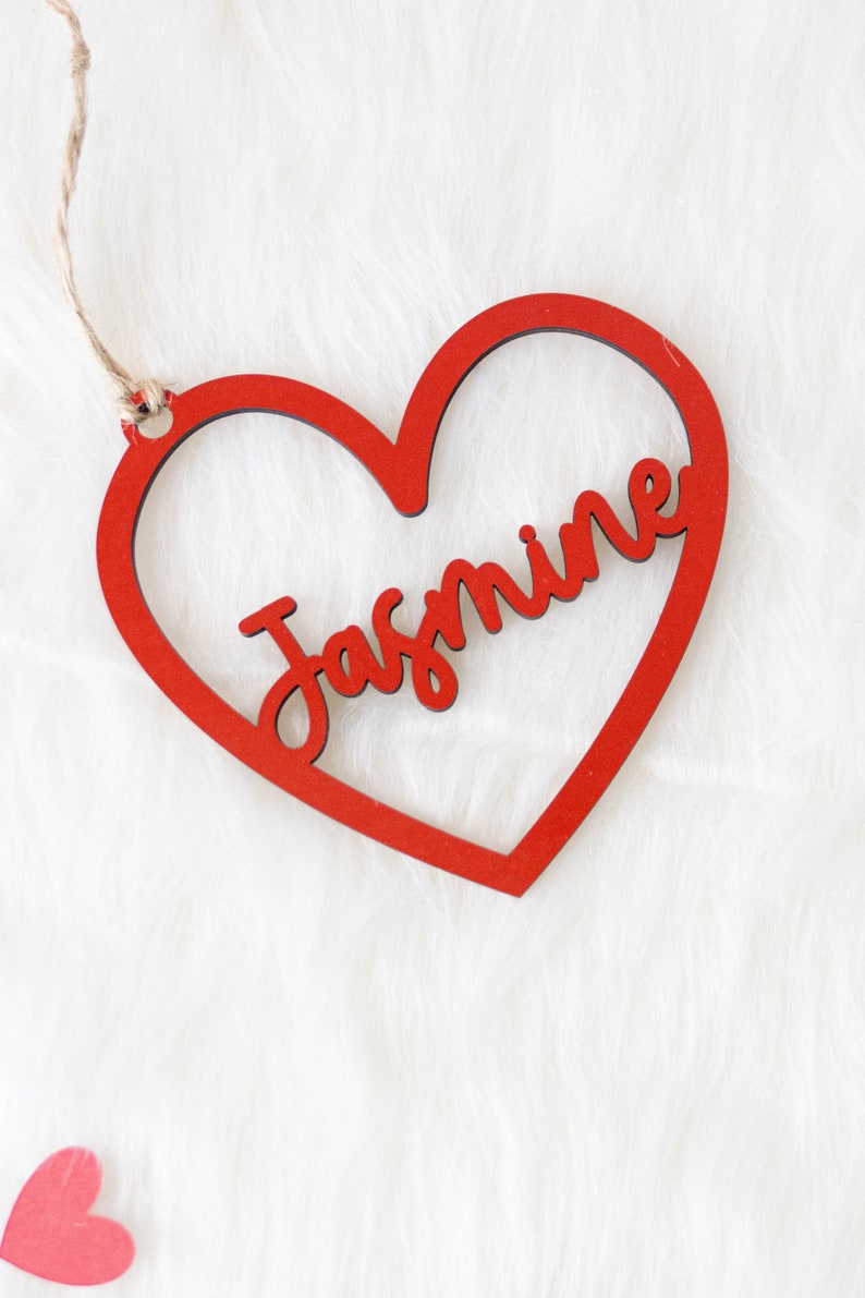 Heart Name Tag Valentine's Day Gift Tag Custom Wood - Etsy