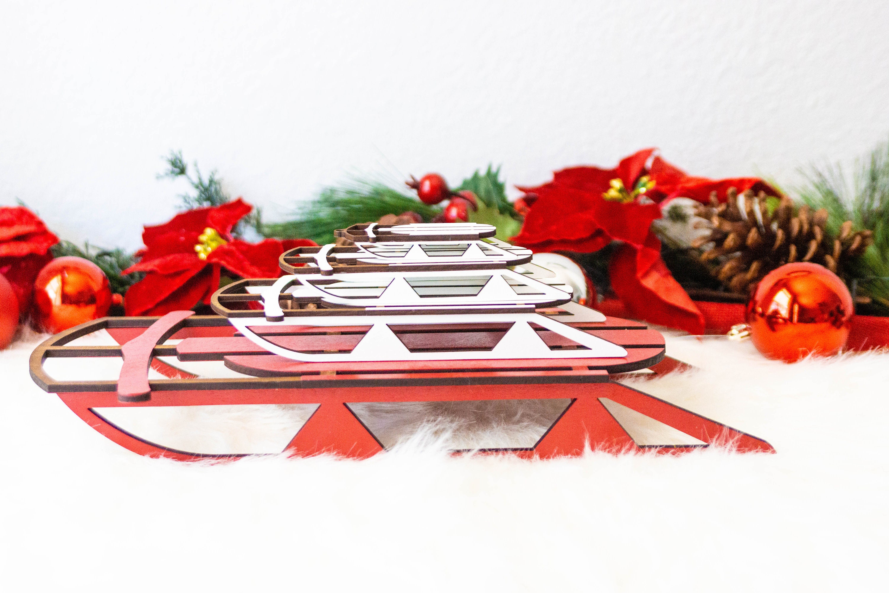 Sled SVG File Christmas Laser Cut File Housewarming Gift | Etsy