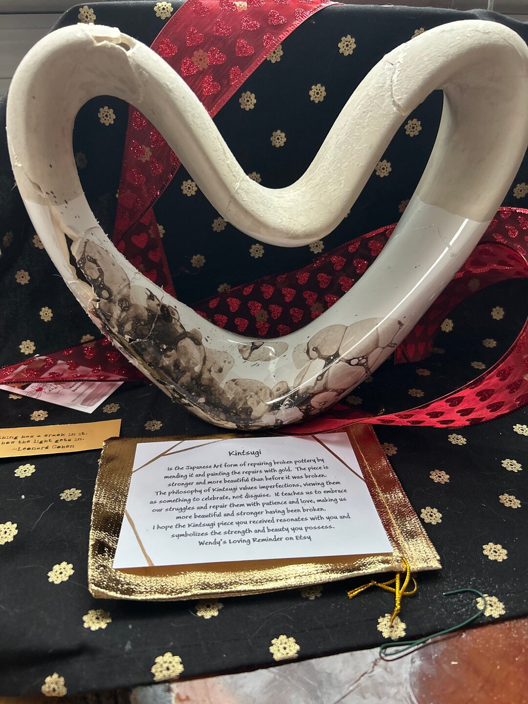 Kintsugi Heart Statue - Etsy