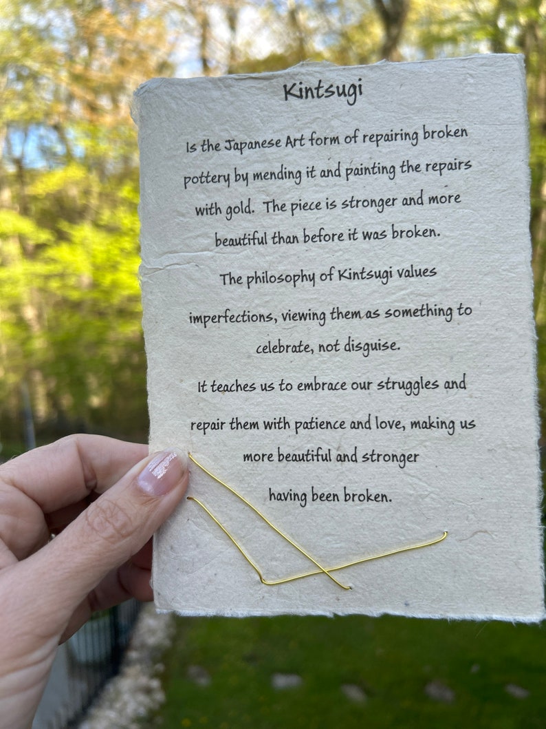 Handmade Kintsugi Card With Gold Bag - Etsy