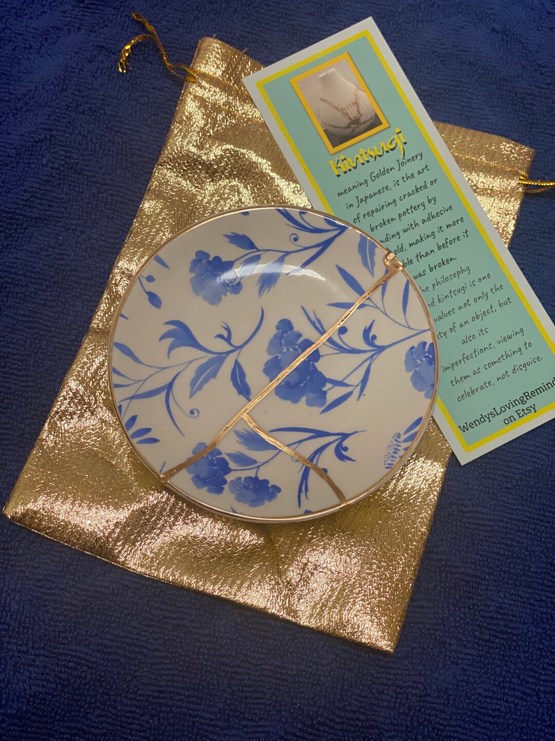 Flower Kintsugi Dish - Etsy