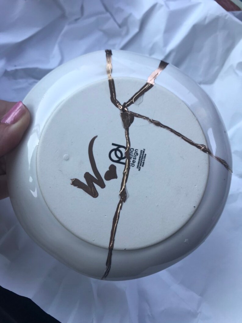 Cream Patterned Kintsugi Plate | Etsy