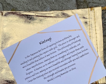 Kintsugi Card With Gold Bag - Etsy