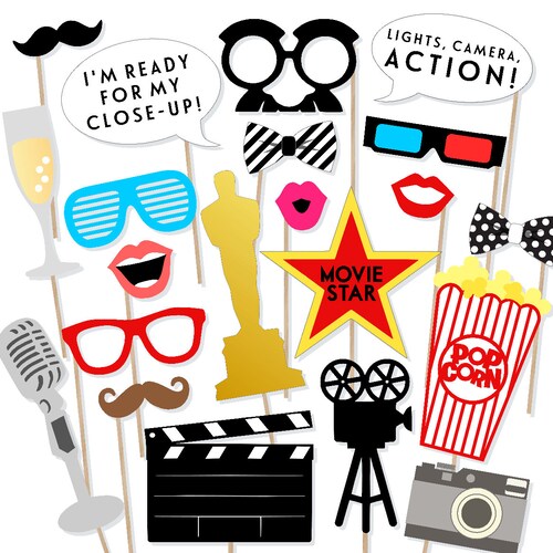 Awards Night Printable Photo Props Movie Awards Photo Booth - Etsy