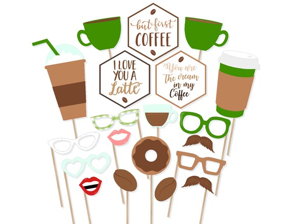 Printable Coffee Photo Booth Props Espresso Photobooth - Etsy