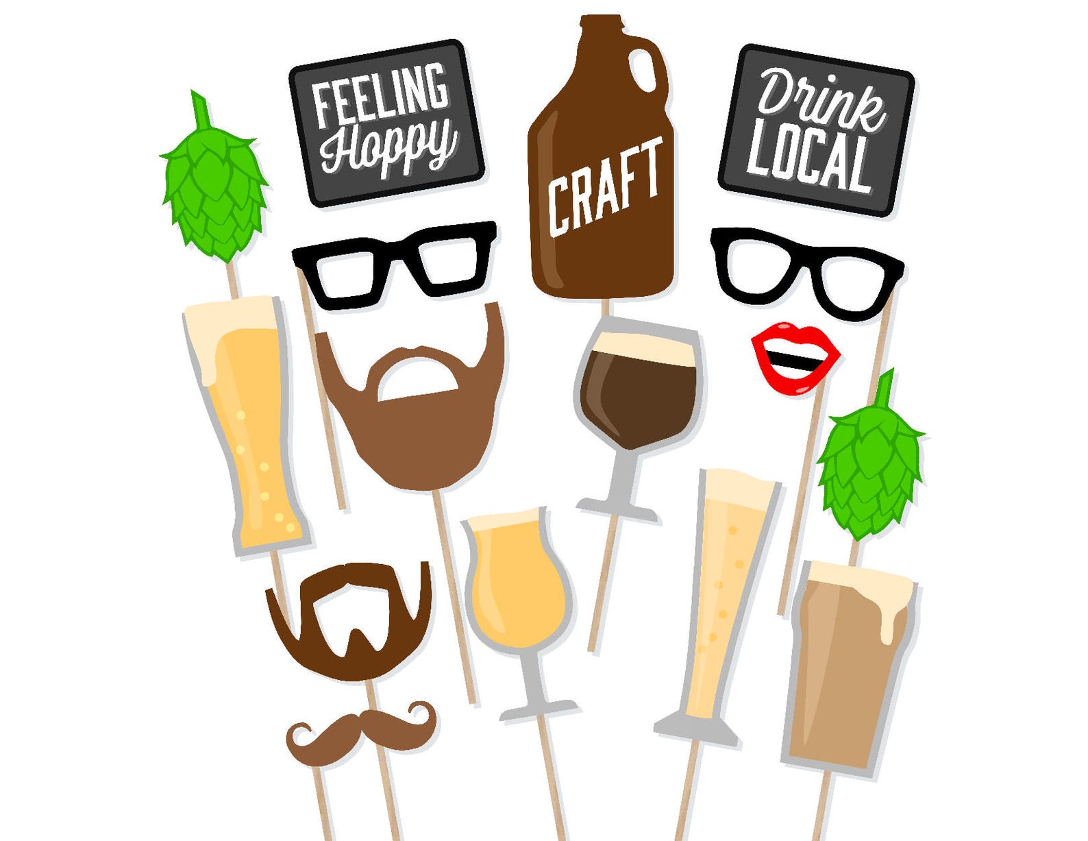 Craft Beer Photo Booth Props Printable Beer Props Brewery - Etsy