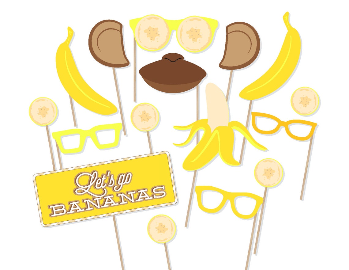 Printable Bananas Photo Booth Props - Bananas Photobooth - Monkey Props ...
