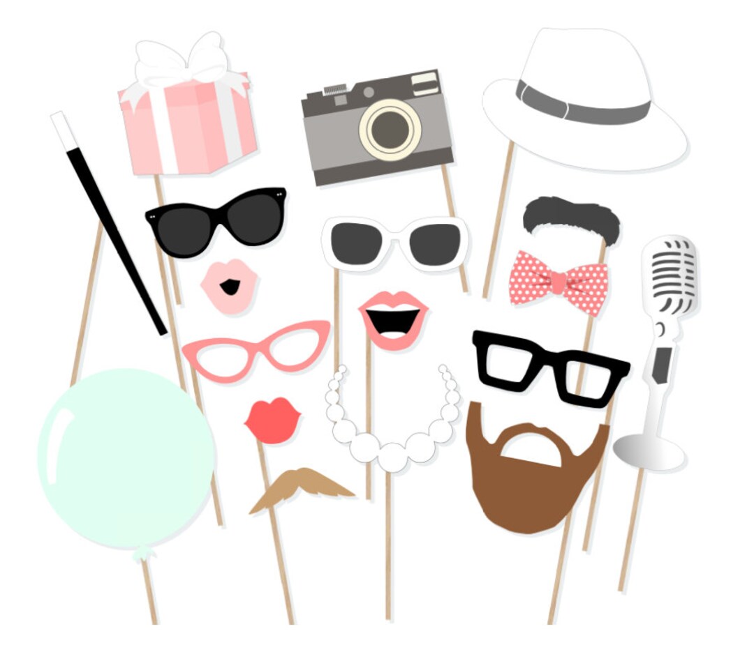 Printable Vintage Wedding Photo Booth Props - Wedding Photobooth Props ...