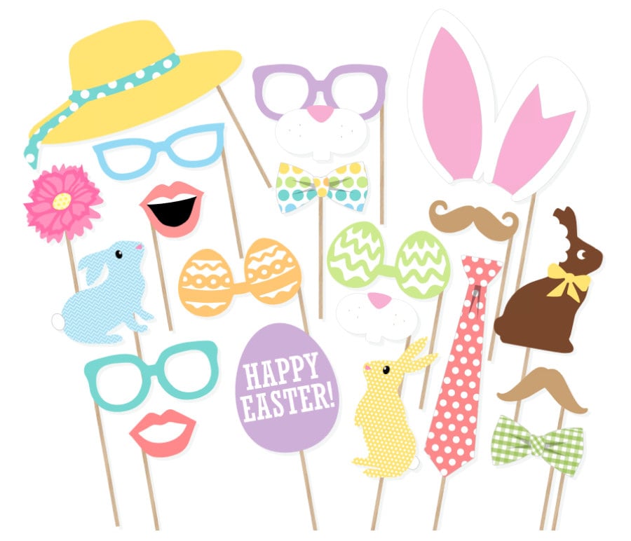 Easter Photo Booth Props - Printable Spring Photo Booth Props - Easter ...