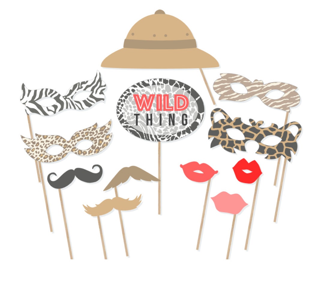 Instant Download Animal Print Photo Booth Props - Safari Photobooth ...