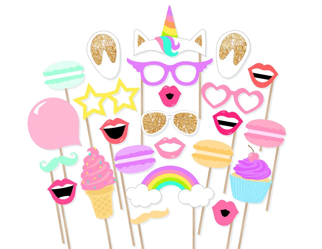 Printable Unicorn Photo Booth Props Magical Photobooth Unicorn Props ...