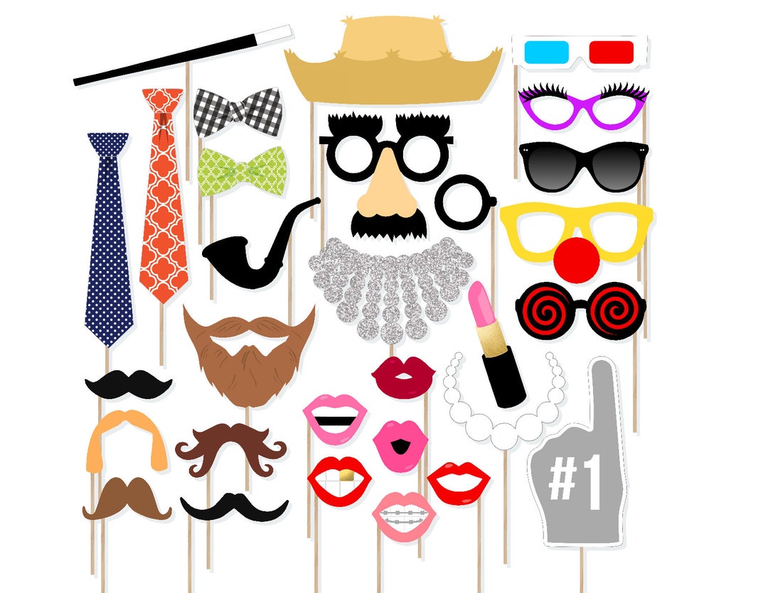 Printable Accessories Photo Booth Props - Accessories Photobooth Props ...