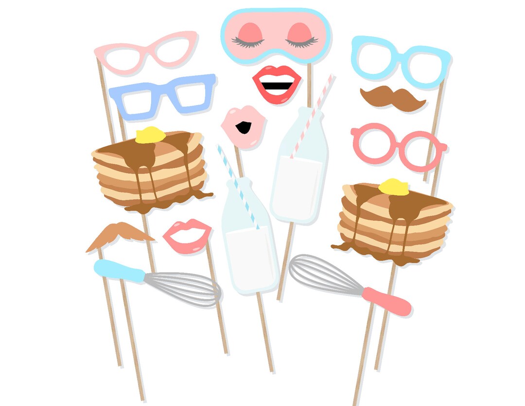 Printable Pancakes and Pajamas Photo Booth Props - Pancakes Photobooth ...
