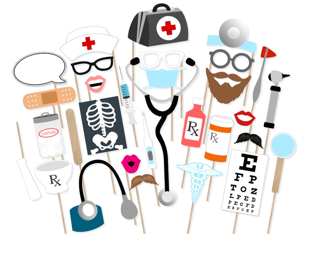 Medical Nursing Graduation Photo Booth Props - Printable Doctor ...
