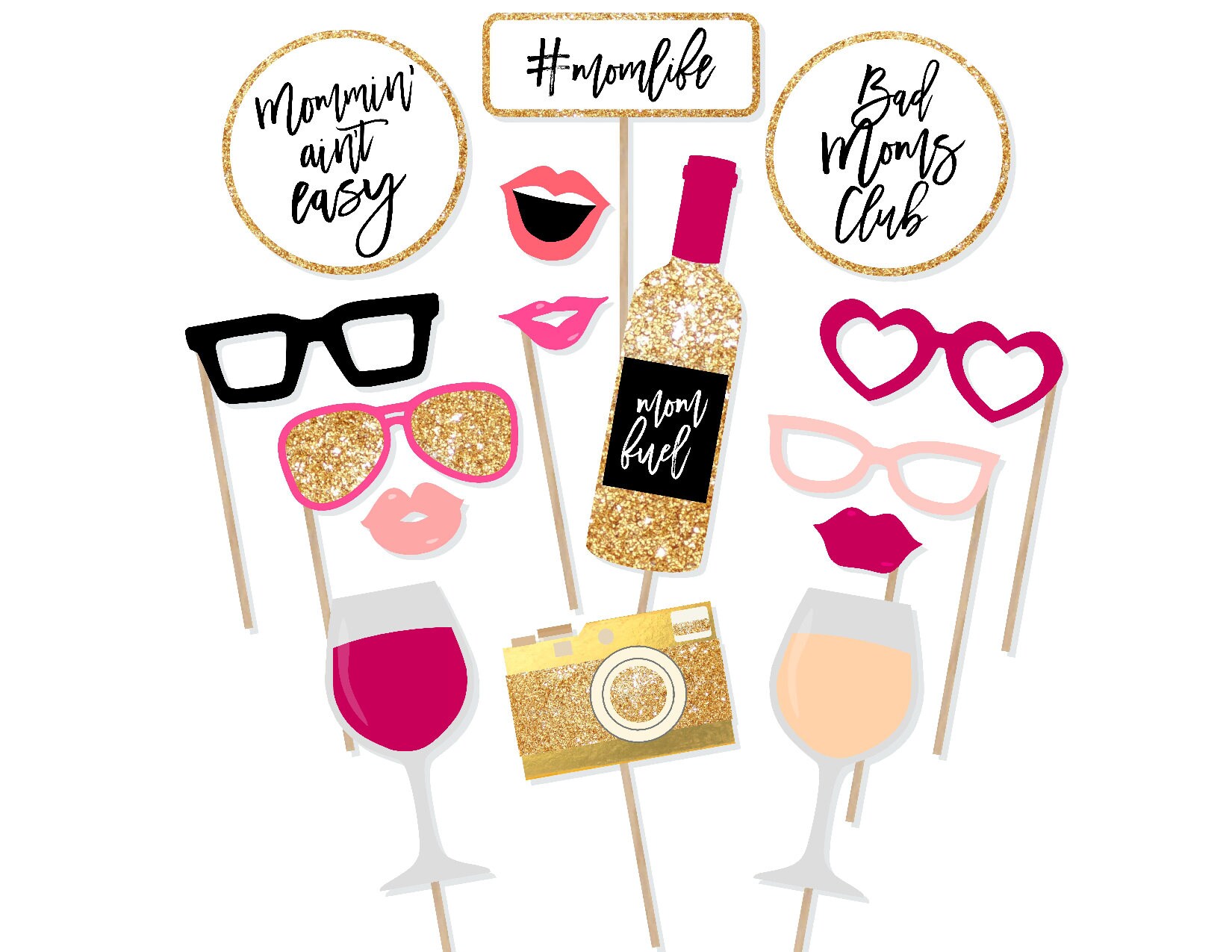 Printable Mom Photo Booth Props - Mom Photobooth Props - Mom Photo ...