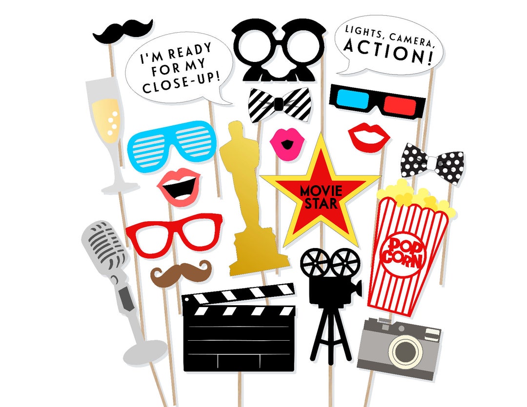 Awards Night Printable Photo Props Movie Awards Photo Booth - Etsy
