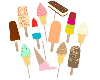 Printable Ice Cream Photo Booth Props Ice Cream Shoppe Photobooth Props ...