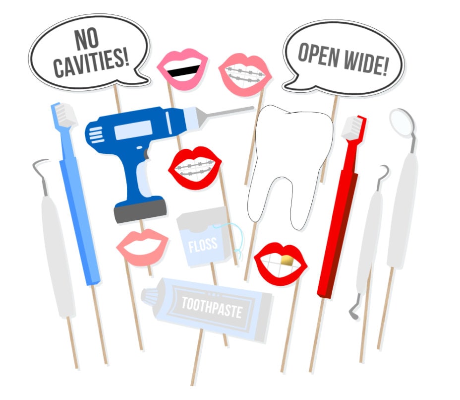 Dentist Printable Photo Booth Props - Printable Dental Props - First ...