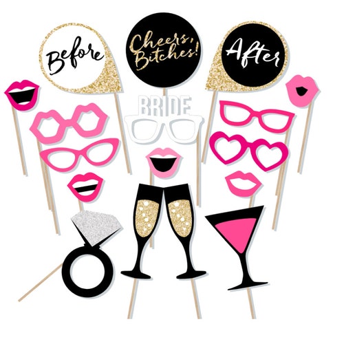 Bachelorette Party Photo Booth Props 36 Pieces - Etsy