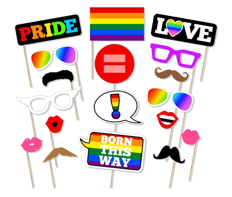 Printable Pride Festival Photo Booth Props - Gay Pride Photo Booth ...